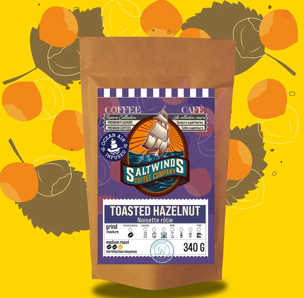 Toasted Hazelnut Coffee - Medium Grind 340 gm. Saltwinds Coffee Company 🇨🇦 | Jumping Jacks ...