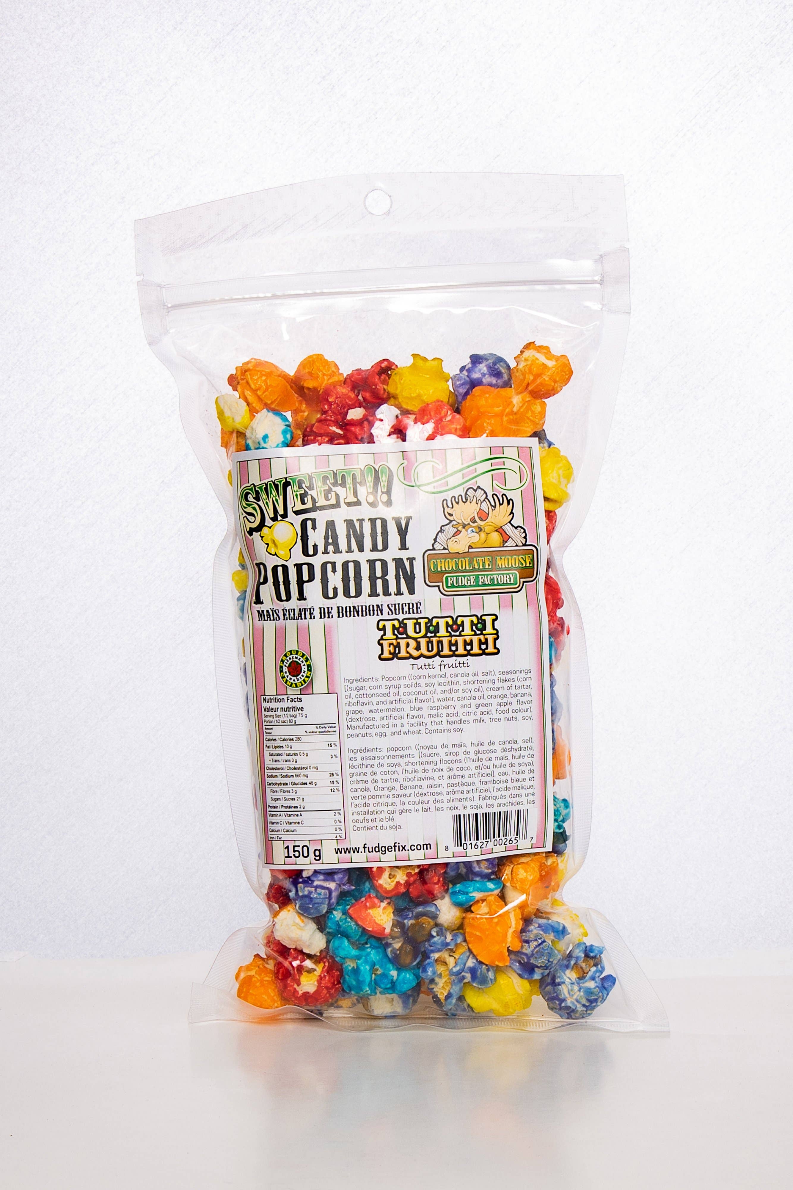 Chocolate Moose Fudge Factory - Candy Popcorn - Tutti Frutti 150g ...